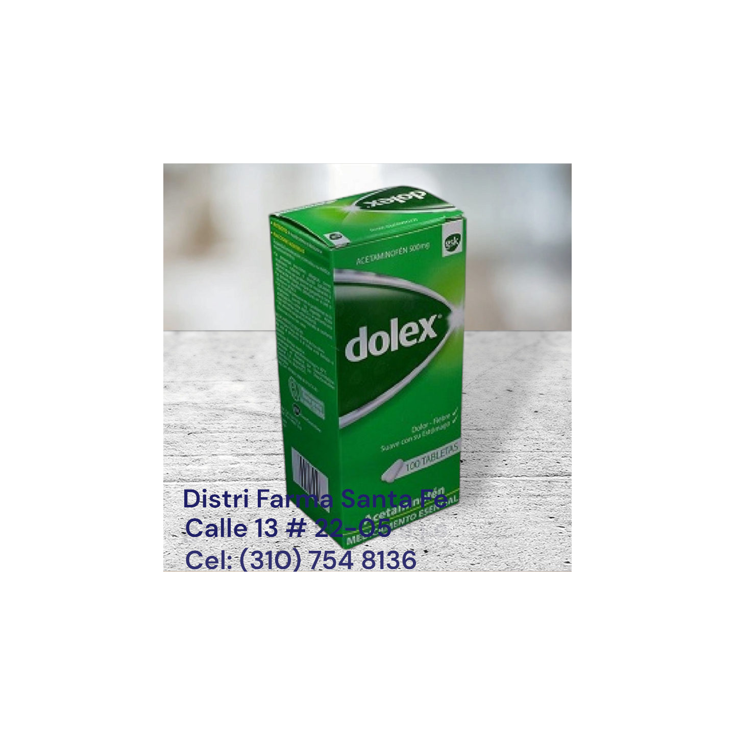 DOLEX 500MG X 100 TABLETAS (VERDE)