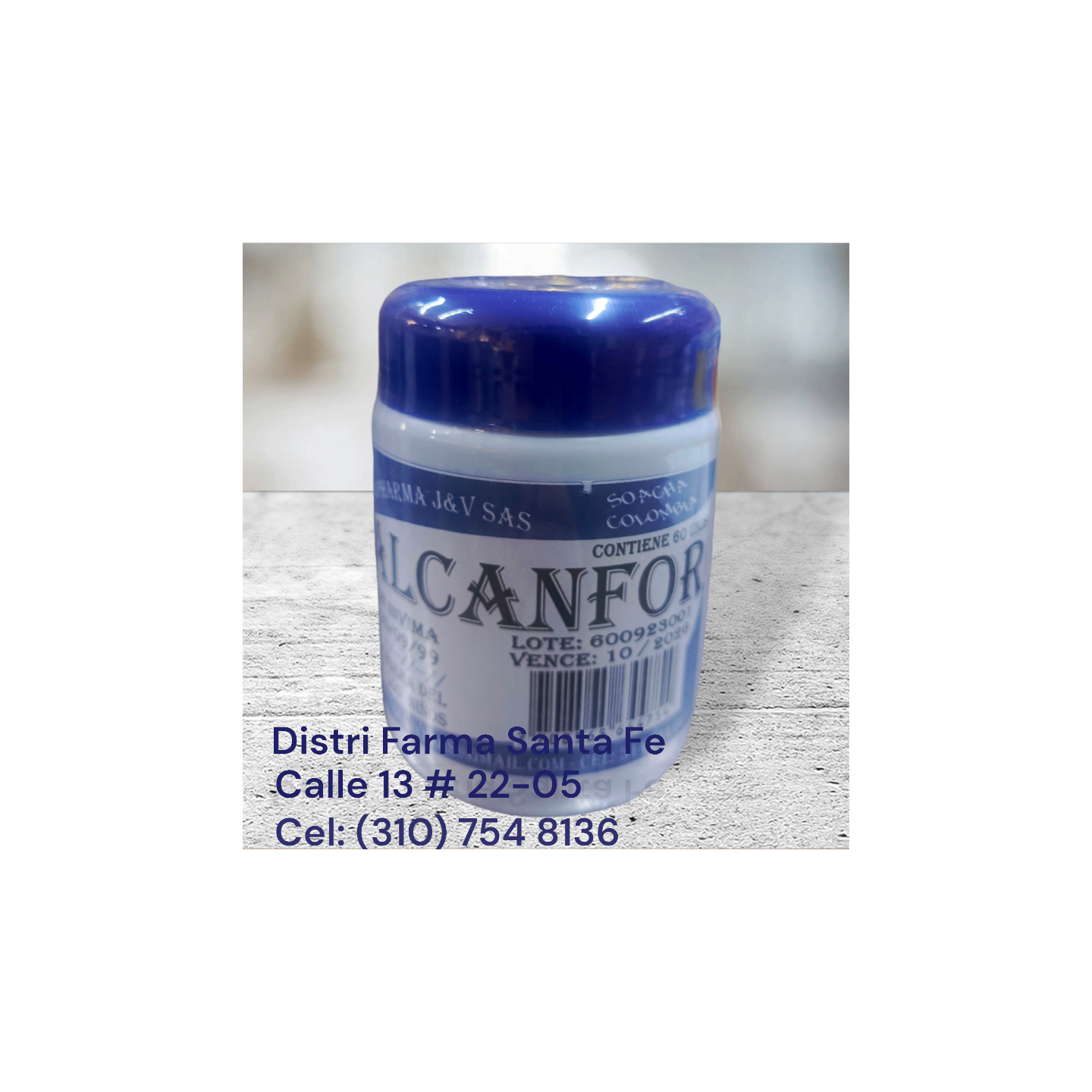 ALCANFOR FRASCO X 60 TABLETAS