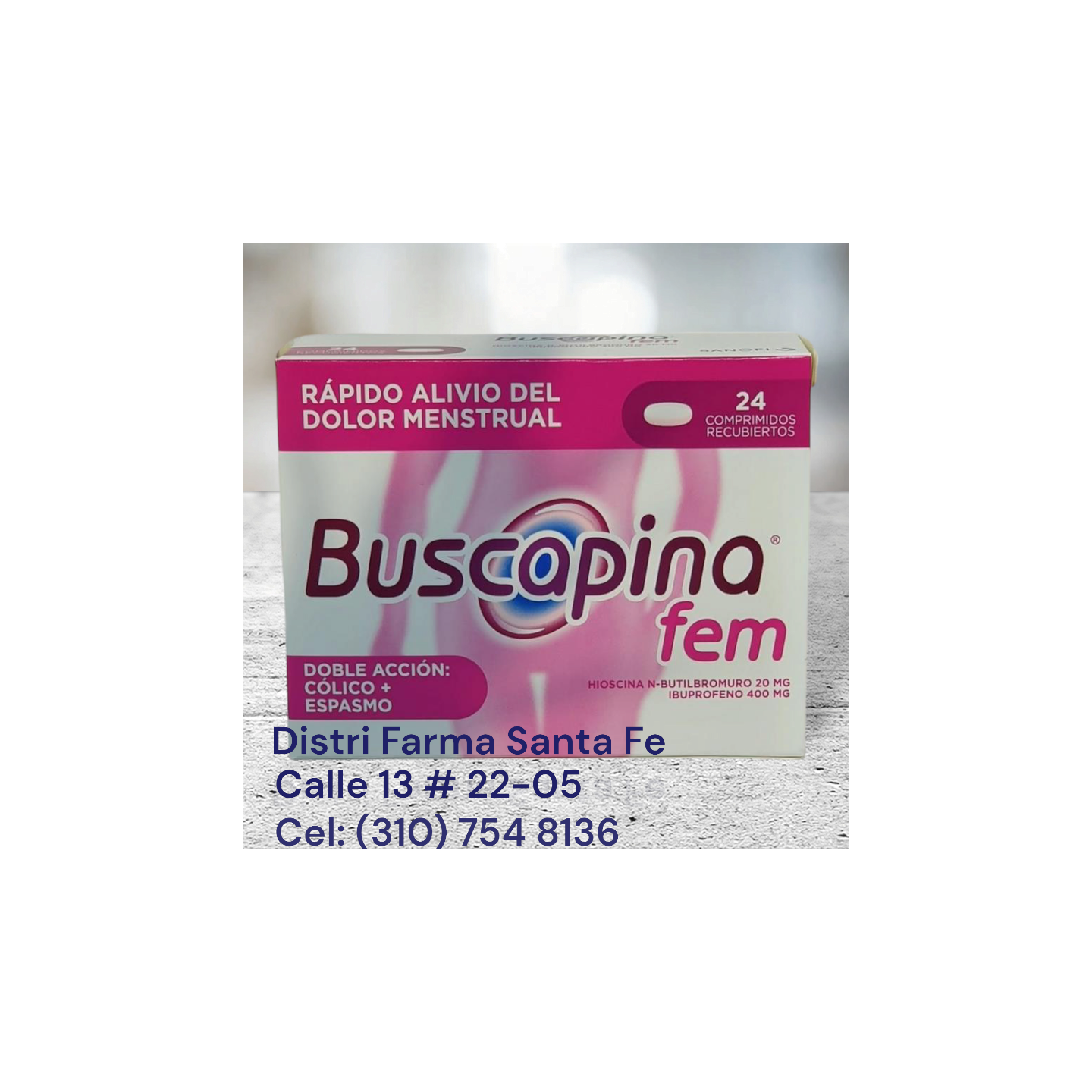 BUSCAPINA FEM CAJA X 24 TABLETAS
