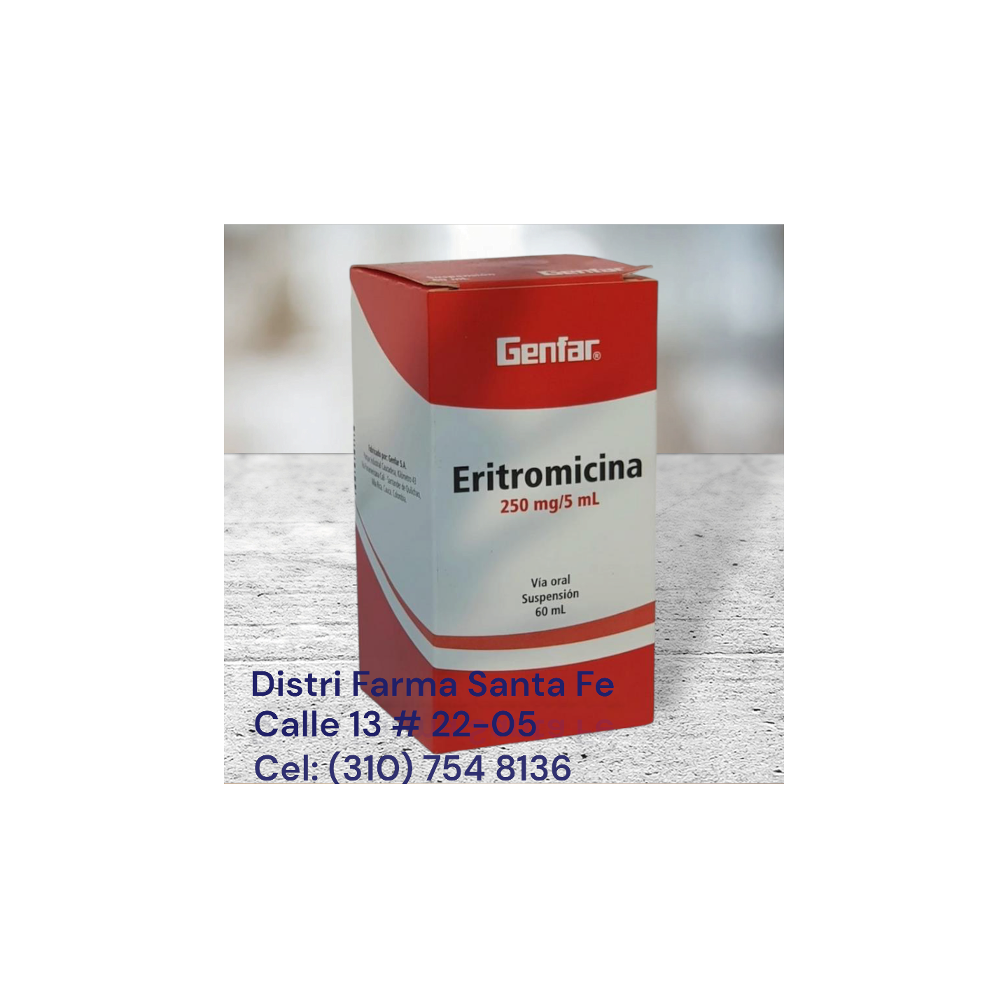 ERITROMICINA GENFAR 500MG X 50 TABLETAS
