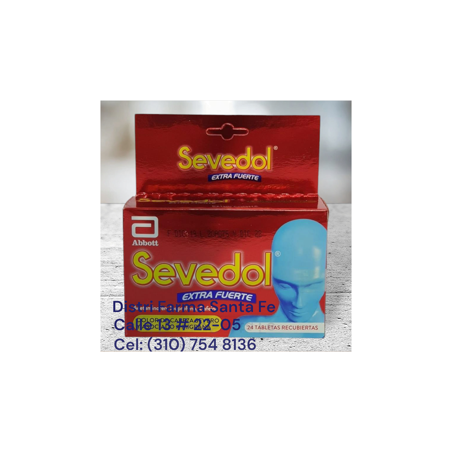 SEVEDOL EXTRAFUERTE X 24 TABLETAS (ROJO)